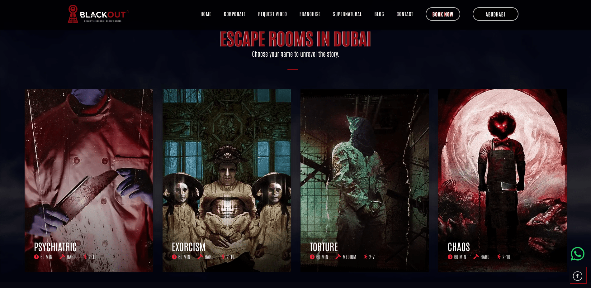 Escape Rooms in Dubai homepage home | Largest & Scariest Horror Games ...